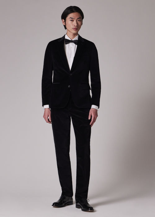 The Soho Tailored Fit Black Velvet Blazer
