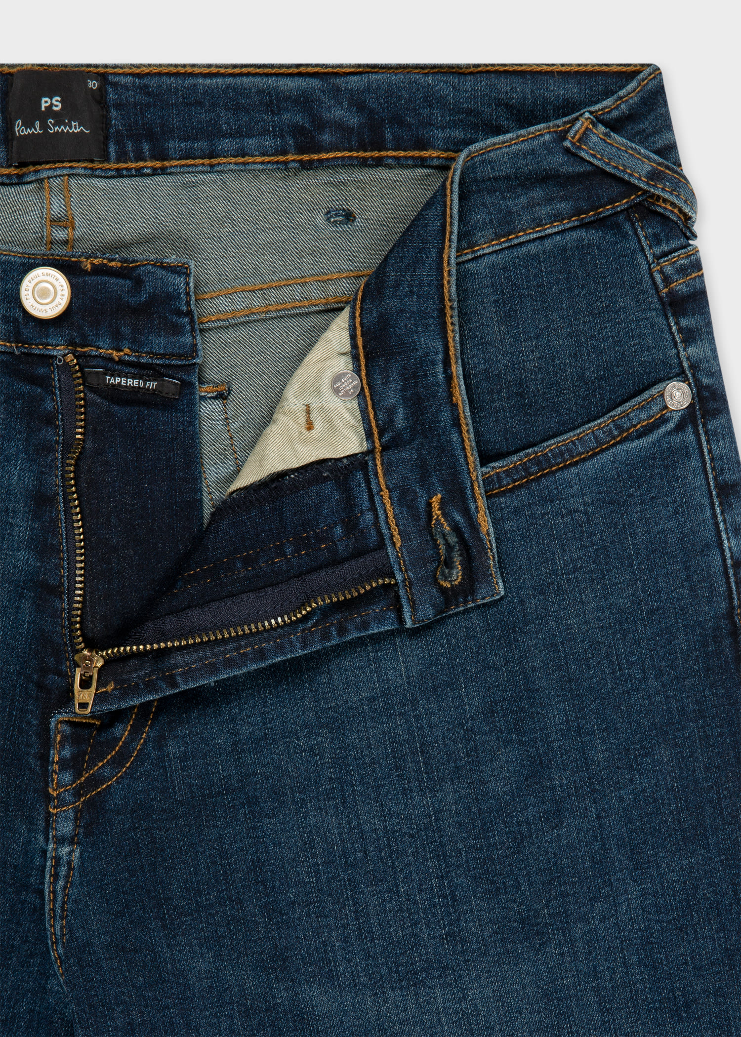 Men's Tapered-Fit Antique-Wash 'Organic Reflex' Jeans - Paul Smith
