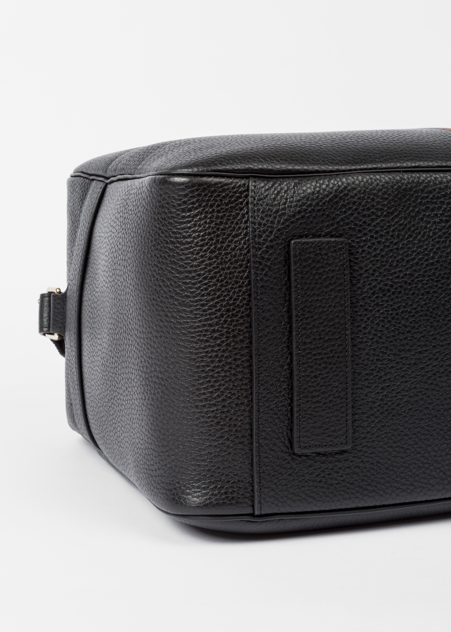 Men's Black Leather Signature Stripe Weekend Bag - Paul Smith